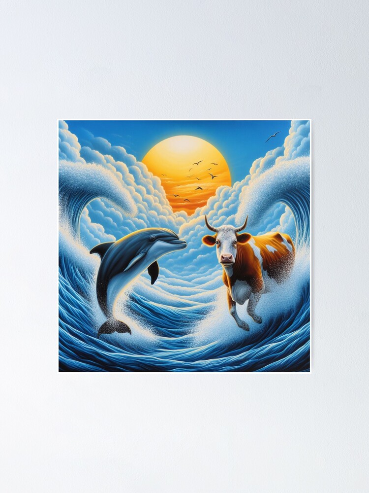 Cow Dolphin Facebook Cover Dolphin And A Cow Jumping In The Waves