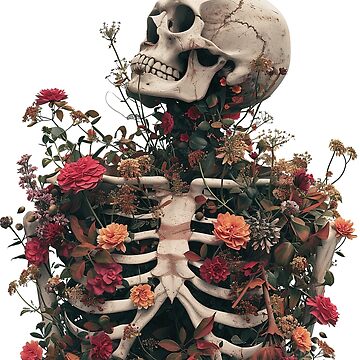 "Bones and Botany - Skeleton and Flowers - Life and Death " Poster for ...