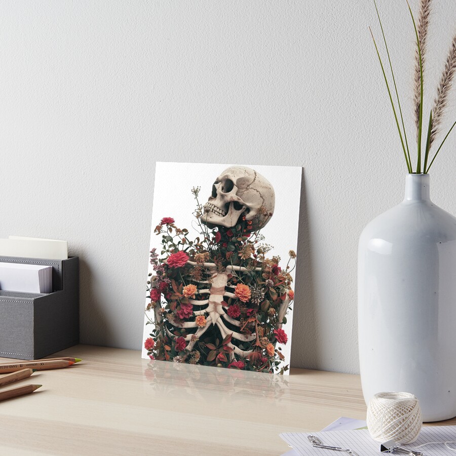 "Bones and Botany - Skeleton and Flowers - Life and Death " Poster for ...