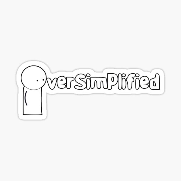 "Oversimplified Youtube Logo Merch History Channel Cartoon" Sticker for ...