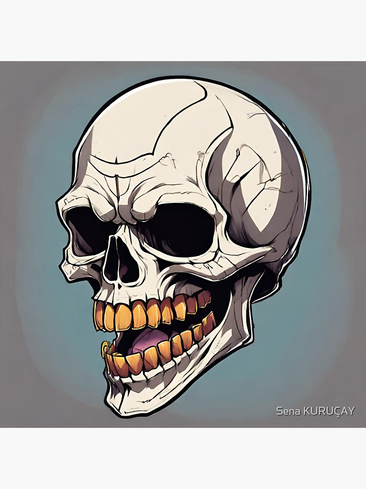 "Bad Skull " Sticker for Sale by Sena KURUÇAY | Redbubble