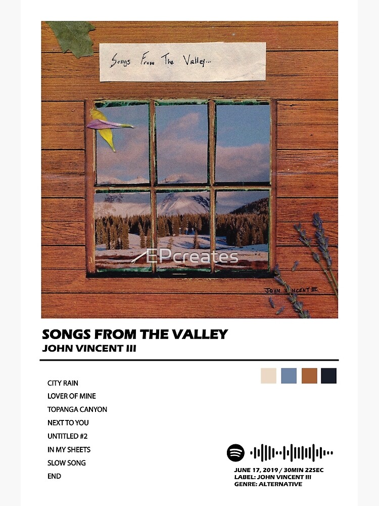 "John Vincent III "Songs From The Valley" Album Cover Art" Poster for ...