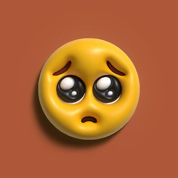 "Pleading Face 3D Emoji" Sticker for Sale by Dvorit | Redbubble