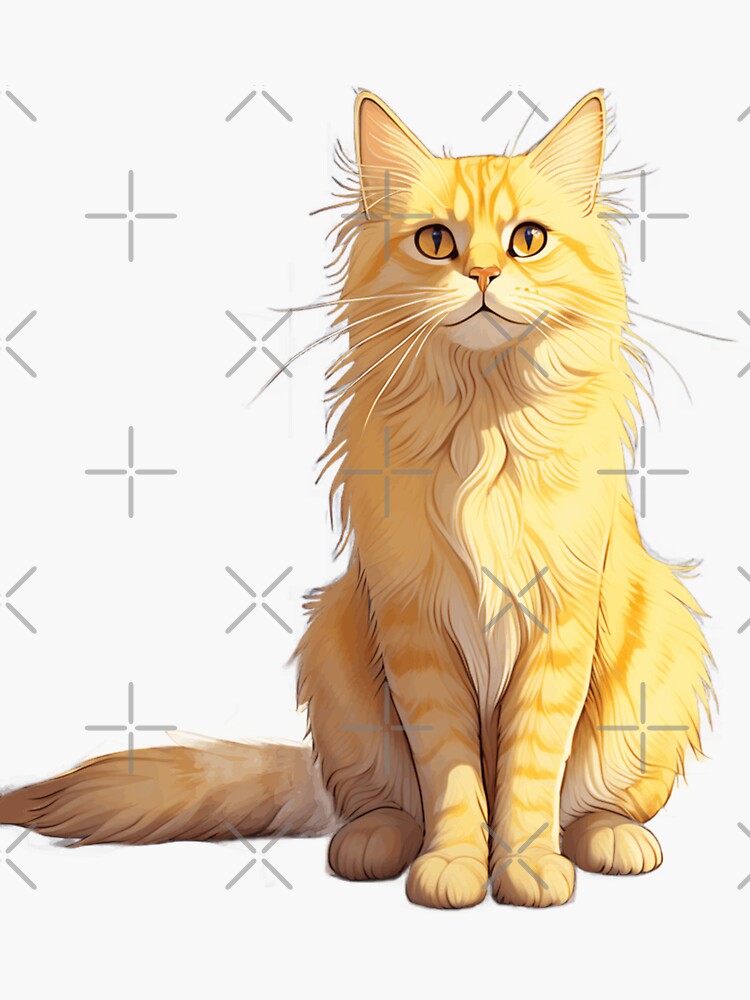 "Yellow Cat" Sticker for Sale by PierreAlbijanic | Redbubble