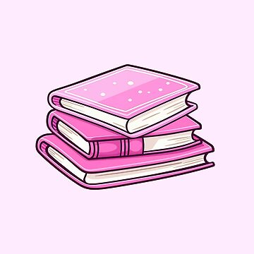 "Pink Book Illustration" Sticker for Sale by gommandu | Redbubble