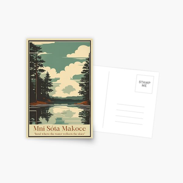 "Mni Sóta Makoce (Minnesota)" Postcard for Sale by LoonSaloon | Redbubble