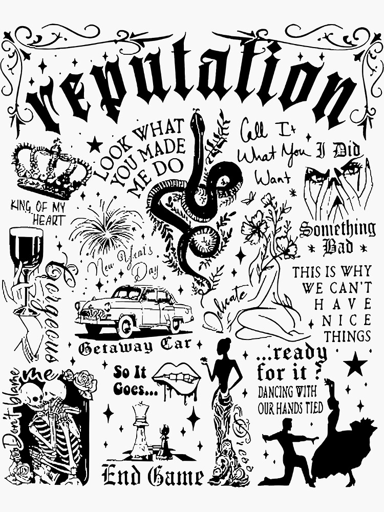 "Taylors Version Reputation Album" Sticker for Sale by burrolacaturroj ...