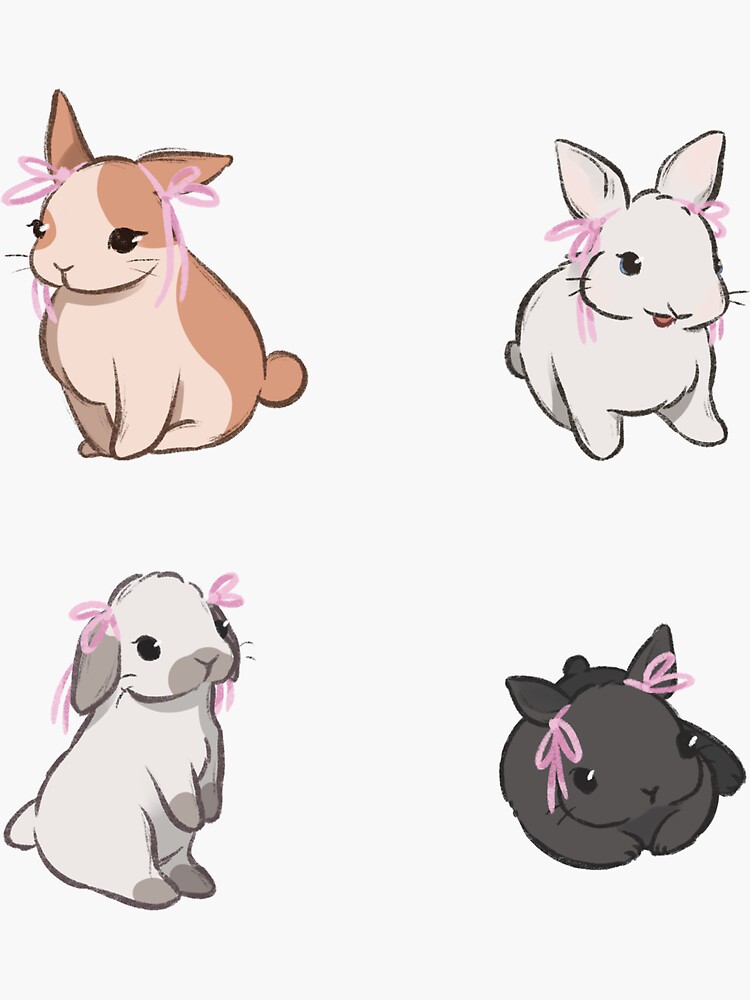 "coquette bunnies" Sticker for Sale by saltyswiftie | Redbubble