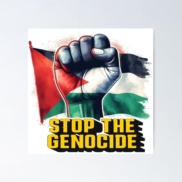 "Stop The Genocide- Palestine Flag" Poster for Sale by clintang | Redbubble