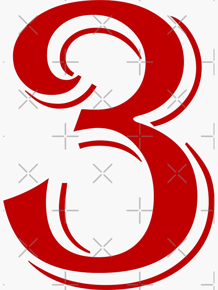 "Number three 3" Sticker by Joseph-design | Redbubble