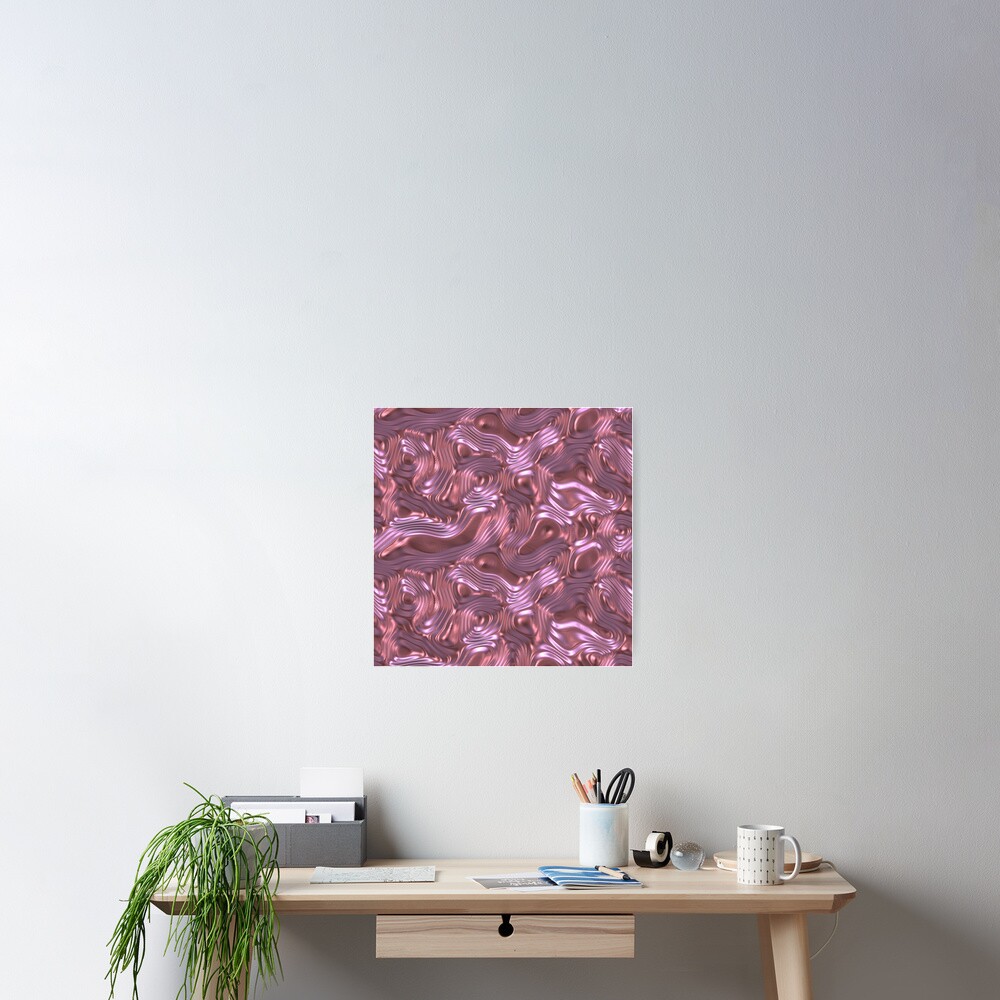 "Rose Pink Liquid Metal Texture" Poster by textures-store | Redbubble
