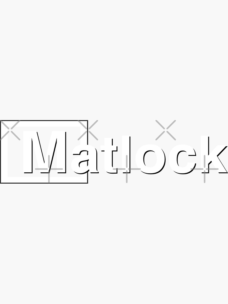 "Matlock logo" Sticker for Sale by MysteryBuff | Redbubble