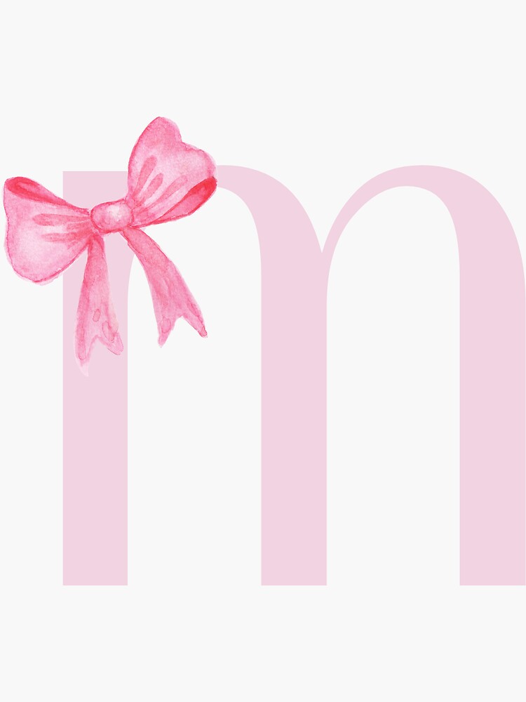 "pink letter m with a pink bow sticker" Sticker for Sale by ...