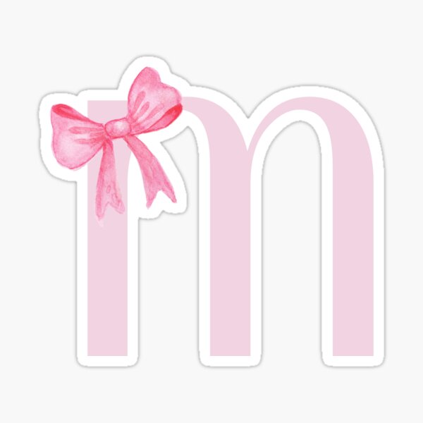"pink letter m with a pink bow sticker" Sticker for Sale by ...