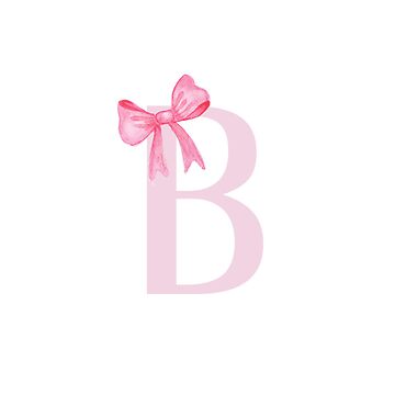 "pink letter b with pink bow sticker" Sticker for Sale by ...