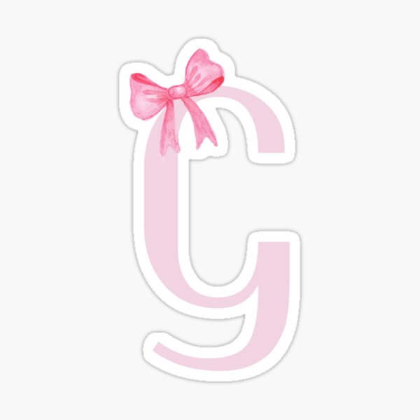 "pink letter g with pink bow sticker " Sticker for Sale by ...