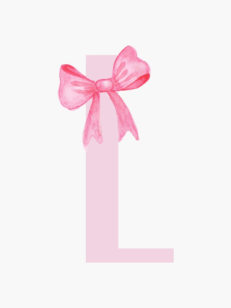 "pink letter L with pink bow sticker" Sticker for Sale by ...