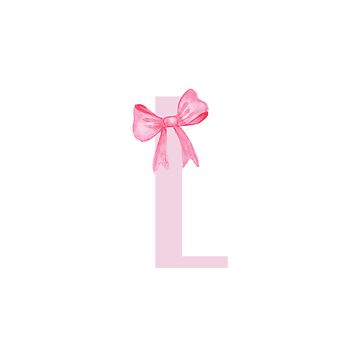 "pink letter L with pink bow sticker" Sticker for Sale by ...