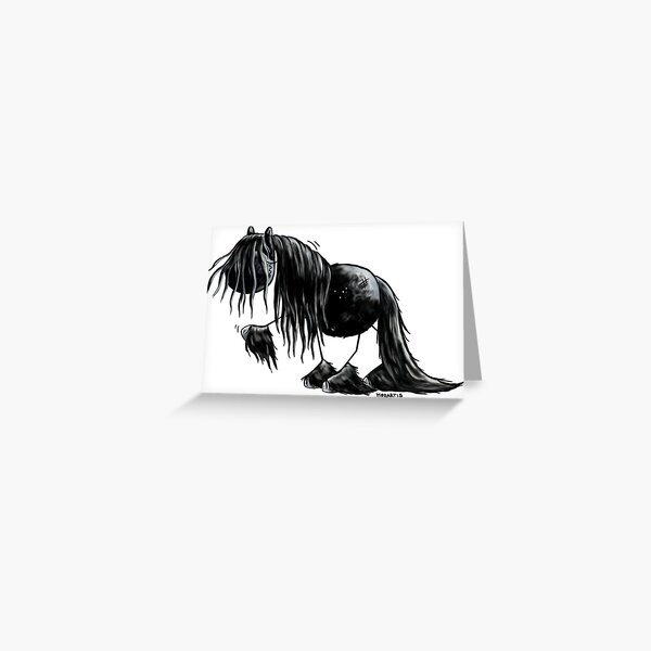 "Happy Friesian Horse Cartoon" Greeting Card by modartis | Redbubble