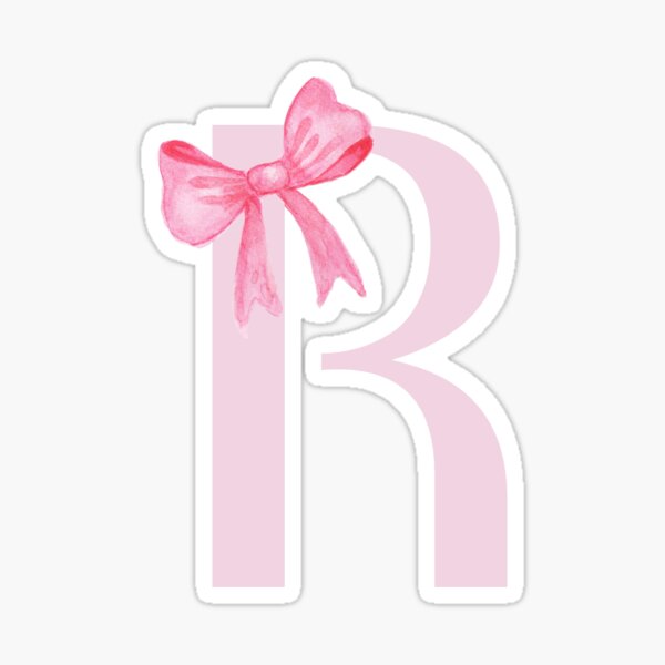 "pink letter R with pink bow sticker" Sticker for Sale by ...