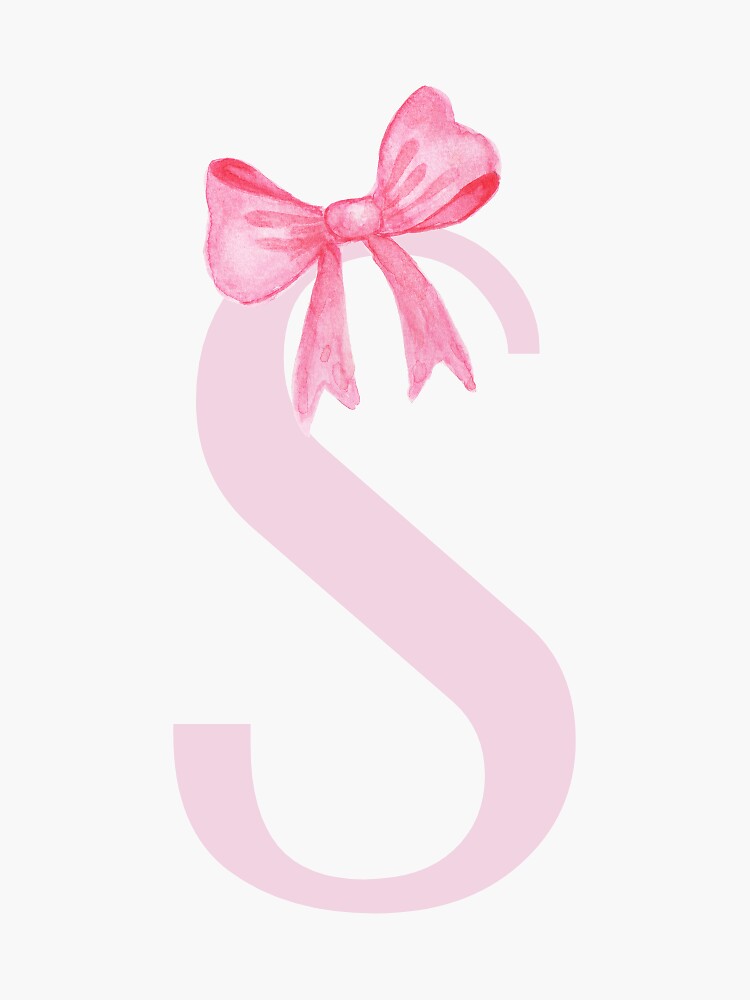 "pink letter S with pink bow sticker" Sticker for Sale by ...