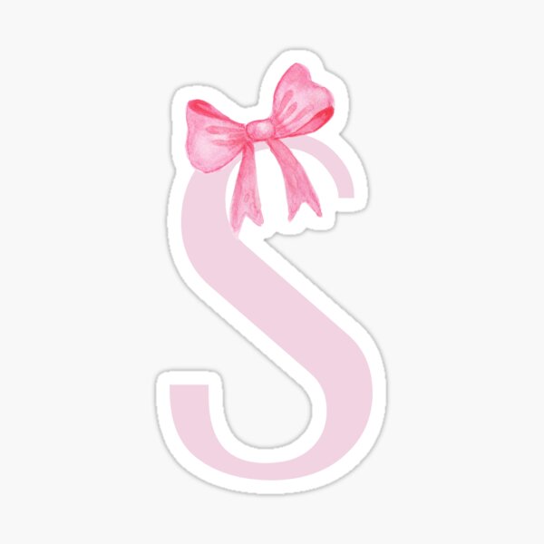 "pink letter S with pink bow sticker" Sticker for Sale by ...