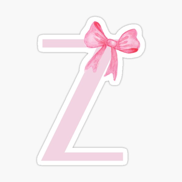 "pink letter Z with pink bow sticker" Sticker for Sale by ...