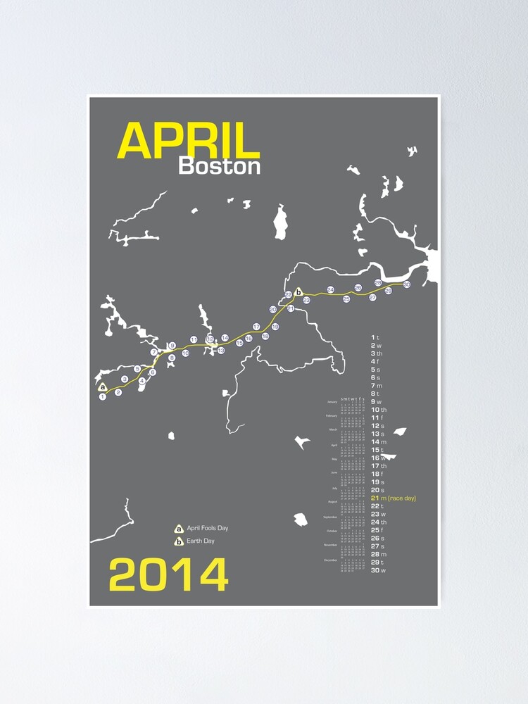 "Boston Marathon Map 2014" Poster for Sale by skiermarc127 | Redbubble