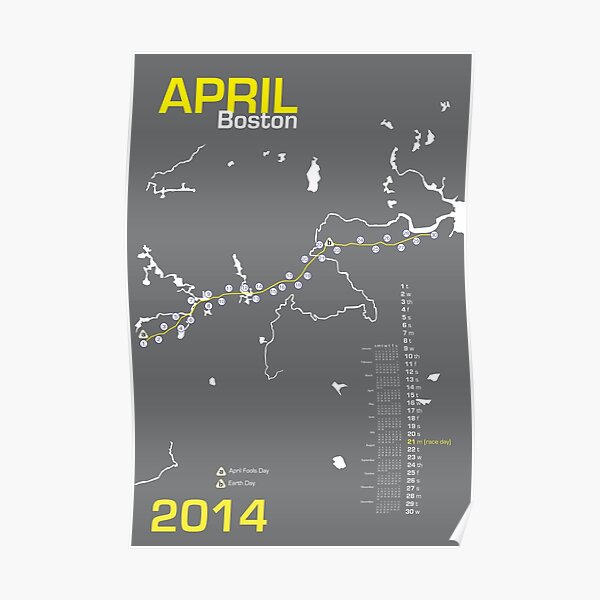 "Boston Marathon Map 2014" Poster for Sale by skiermarc127 | Redbubble