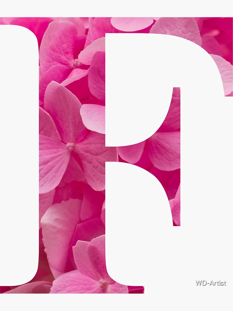 "Alphabet Letter "F" in Pink Floral Typography" Sticker for Sale by WD ...