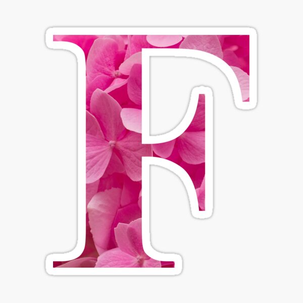 "Alphabet Letter "F" in Pink Floral Typography" Sticker for Sale by WD ...