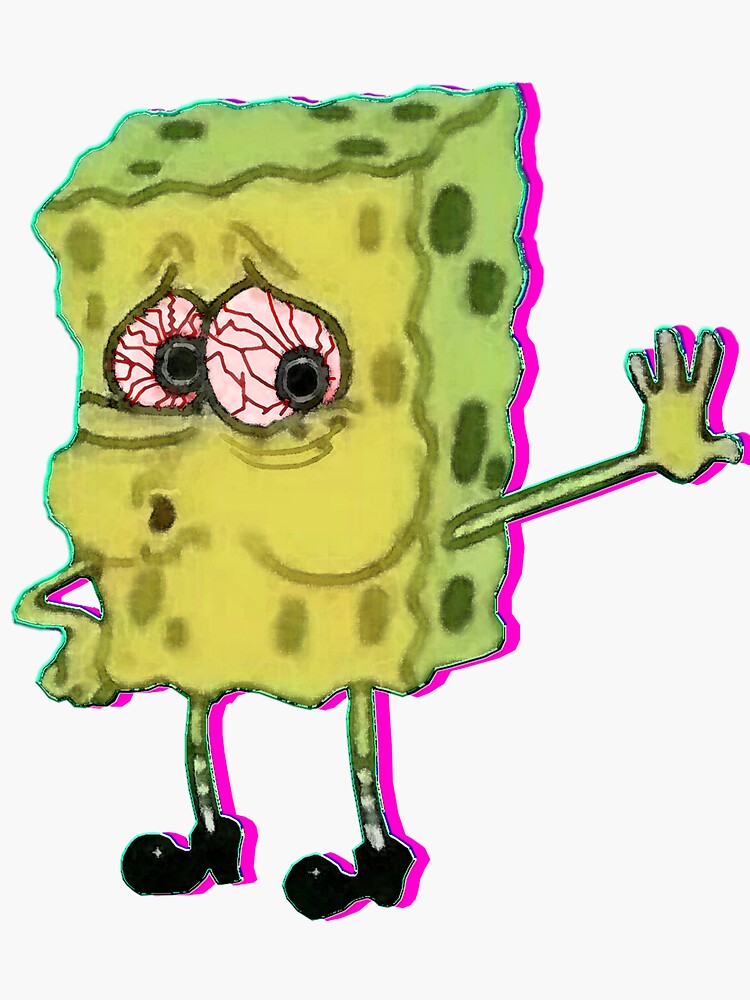 "Tired Spongebob - Psychedelic " Sticker for Sale by Manist | Redbubble
