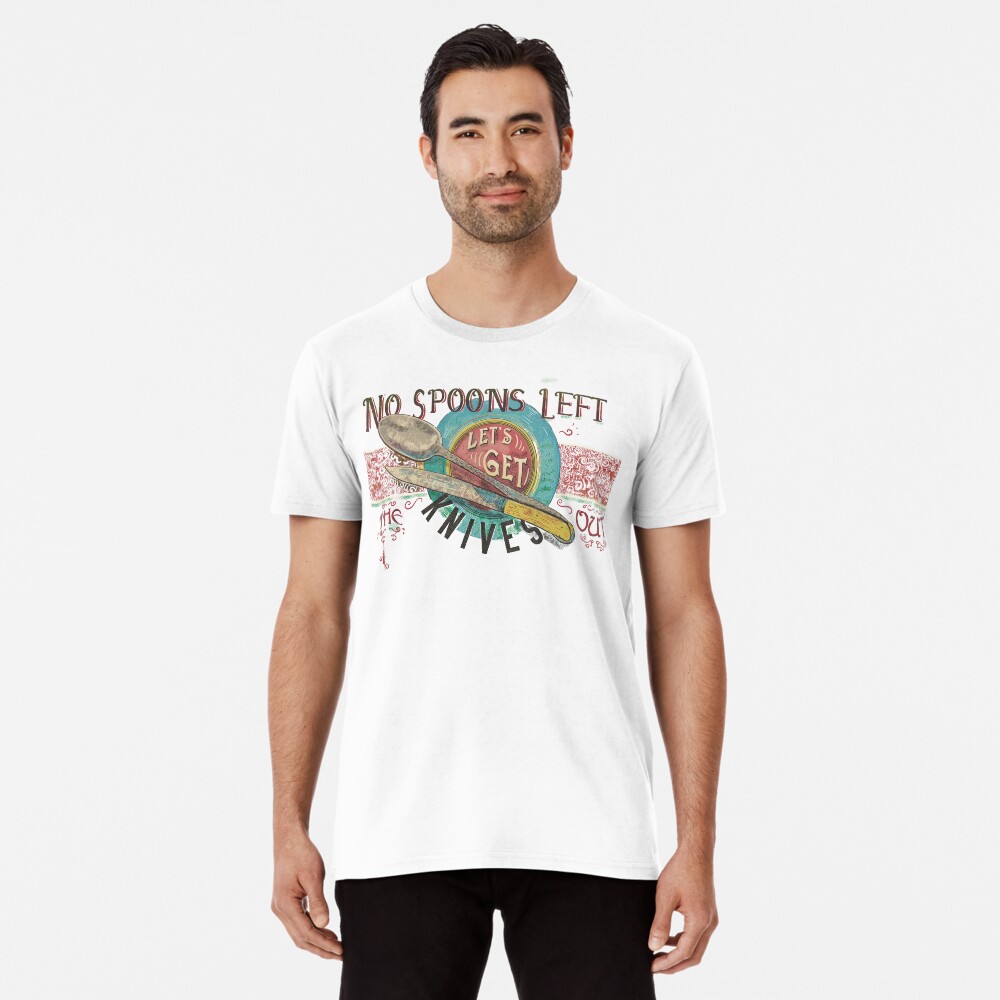 "No spoons left, let’s get the knives out" Sticker by EchoppeDeLoki ...