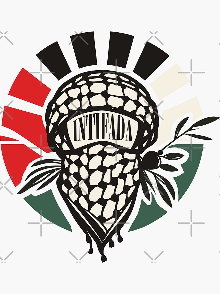 "Globalize Intifada Keffiyeh Palestine Flag Olive Tree" Sticker for ...