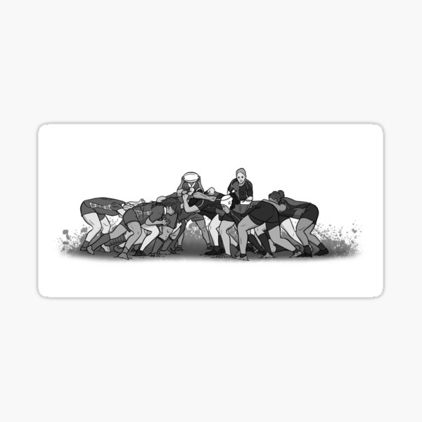 "Women Rugby Scrum" Sticker for Sale by SqueakySquidder | Redbubble