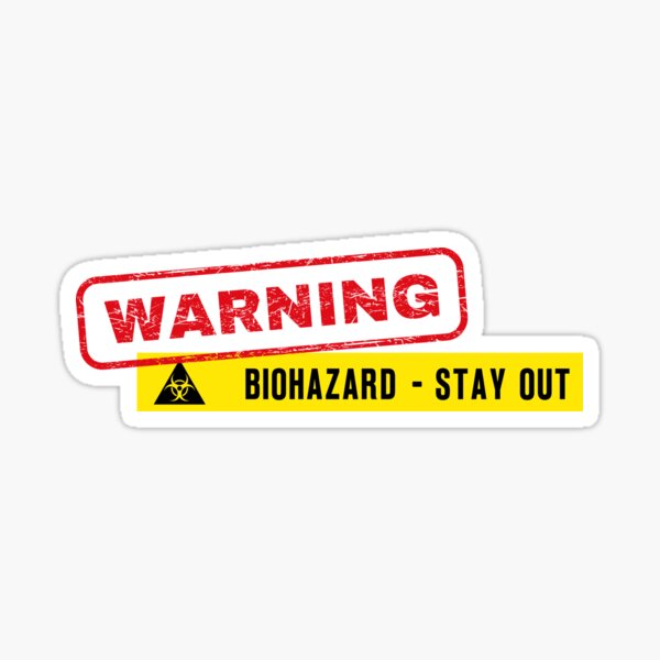 "Warning BIOHAZARD Stay Out" Sticker for Sale by Bennymp | Redbubble