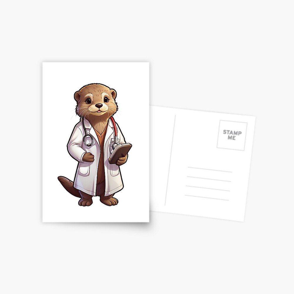 "cute doctor otter" Sticker by Artwithima | Redbubble