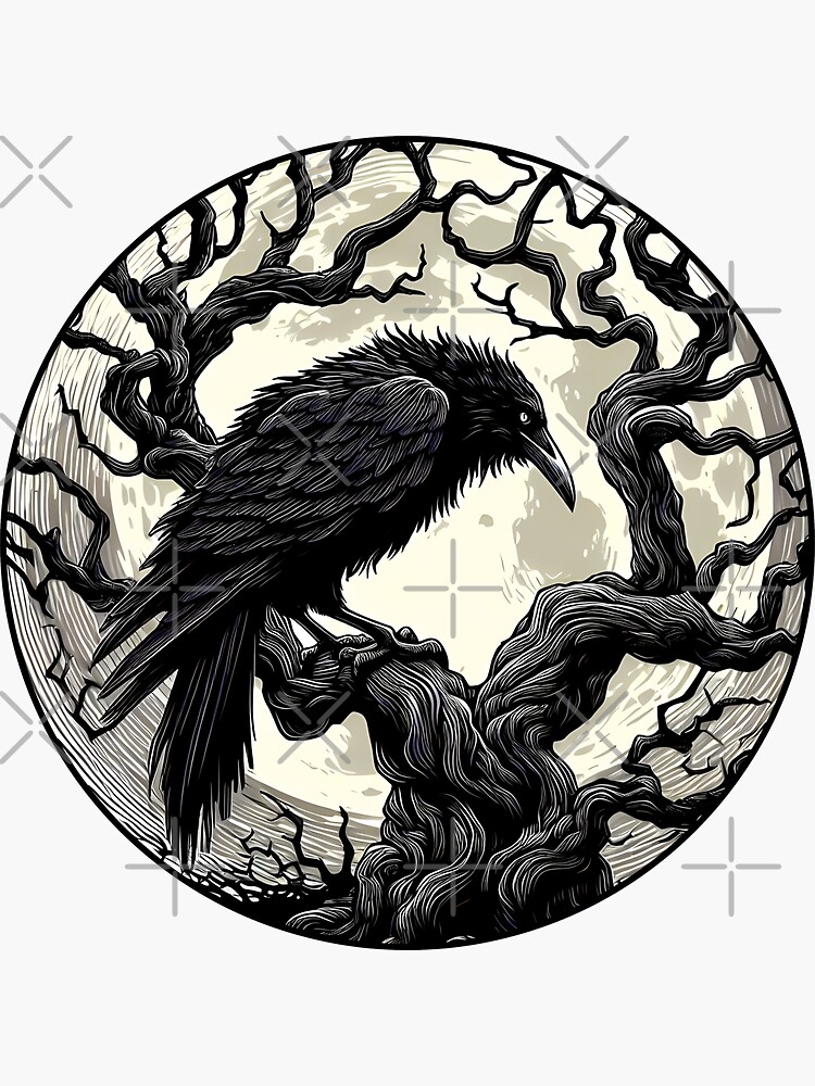 "Circle Crow Logo" Sticker for Sale by ByteyCreatives | Redbubble