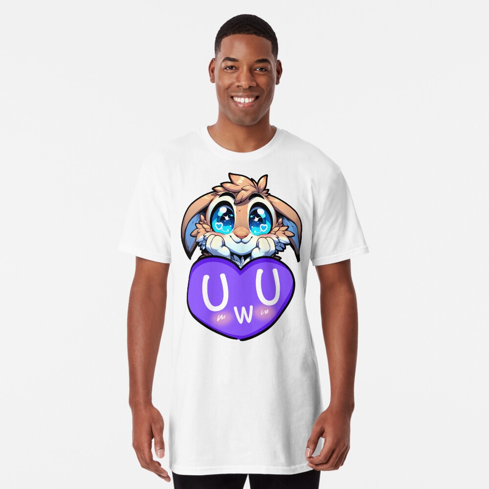 "Blushing UwU Furry Anthro Bunny Heart" Sticker for Sale by ...