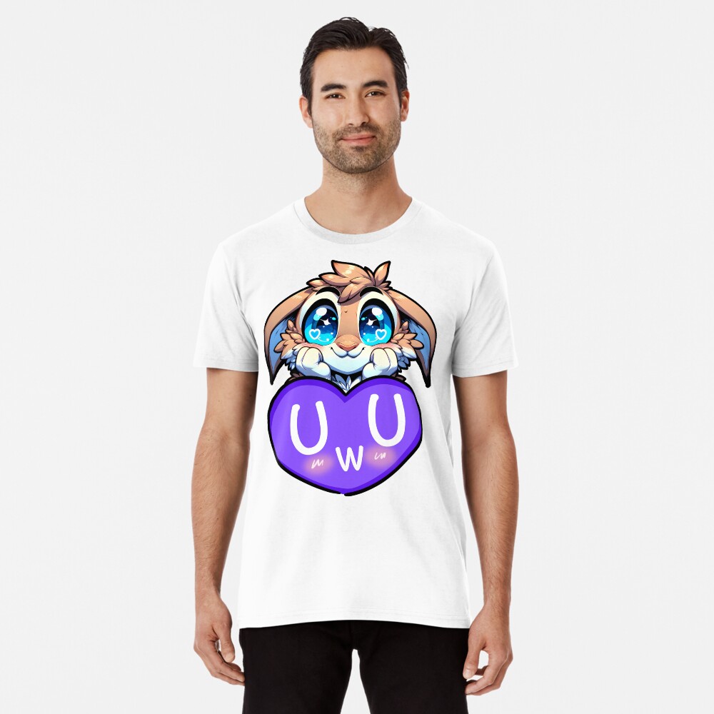 "Blushing UwU Furry Anthro Bunny Heart" Sticker for Sale by ...