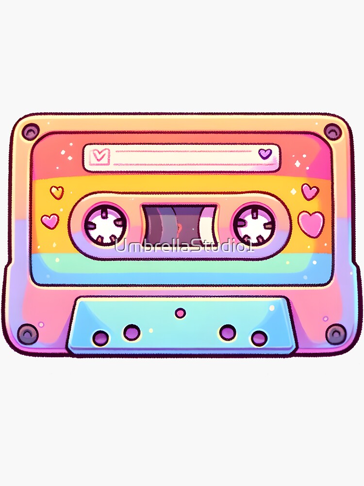 "Pastel Rainbow Cassette Tape " Sticker for Sale by UmbrellaStudio1 ...