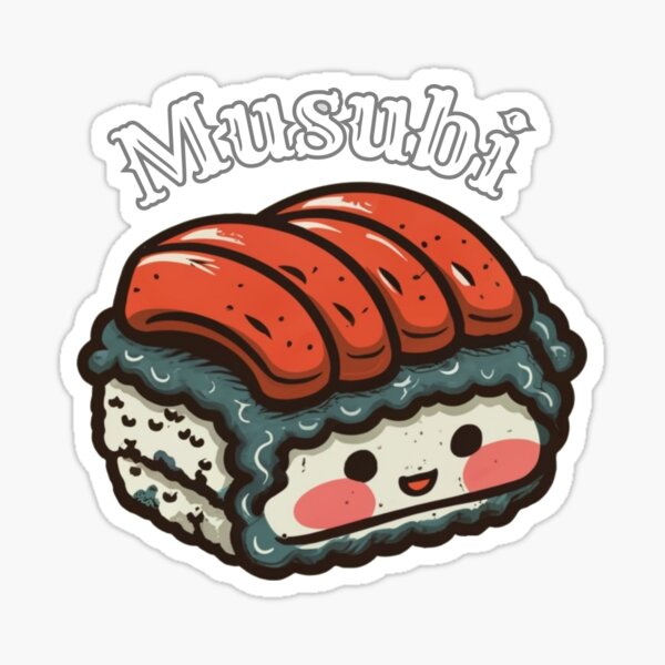 "happy musubi " Sticker for Sale by bukajart | Redbubble