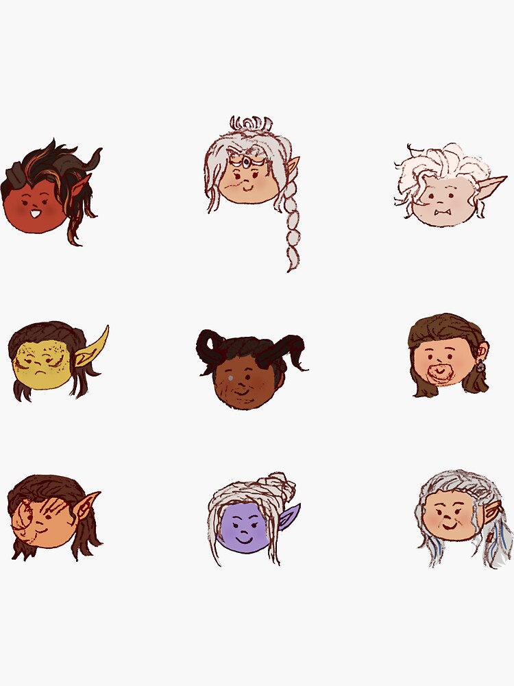 "BG3 companions" Sticker for Sale by emmaadilemma | Redbubble