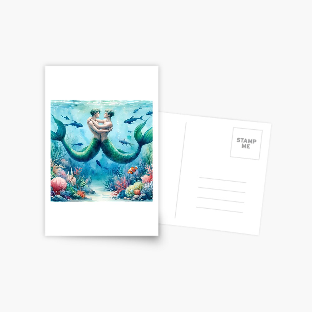"Two mermen under the rainbow sea, mermaids" Sticker for Sale by ...
