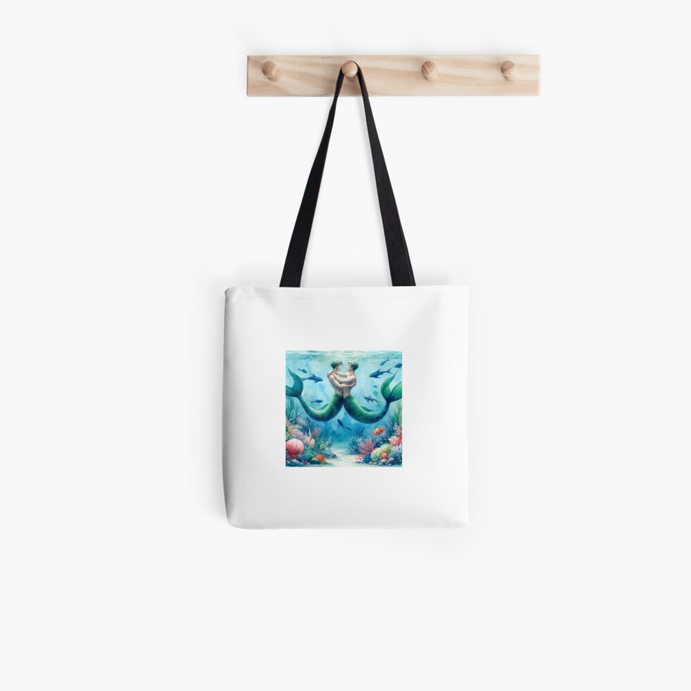 "Two mermen under the rainbow sea, mermaids" Sticker for Sale by ...