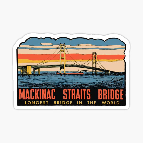 "Vintage Style Mackinac Bridge Decal Design" Sticker for Sale by zsonn ...
