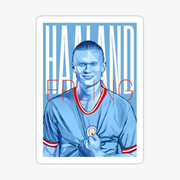 "Erling Haaland - Manchester City illustration artwork " Sticker for ...