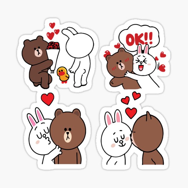 "Brown Bear white Rabbit story love! ️ " Sticker for Sale by Pandety ...