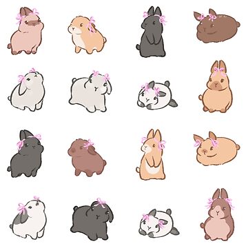"coquette bunnies variety pack" Sticker for Sale by saltyswiftie ...