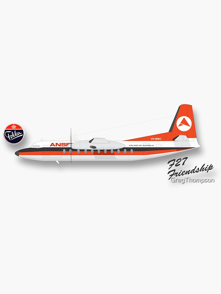 "Fokker F27 Friendship" Sticker for Sale by GregThompson | Redbubble